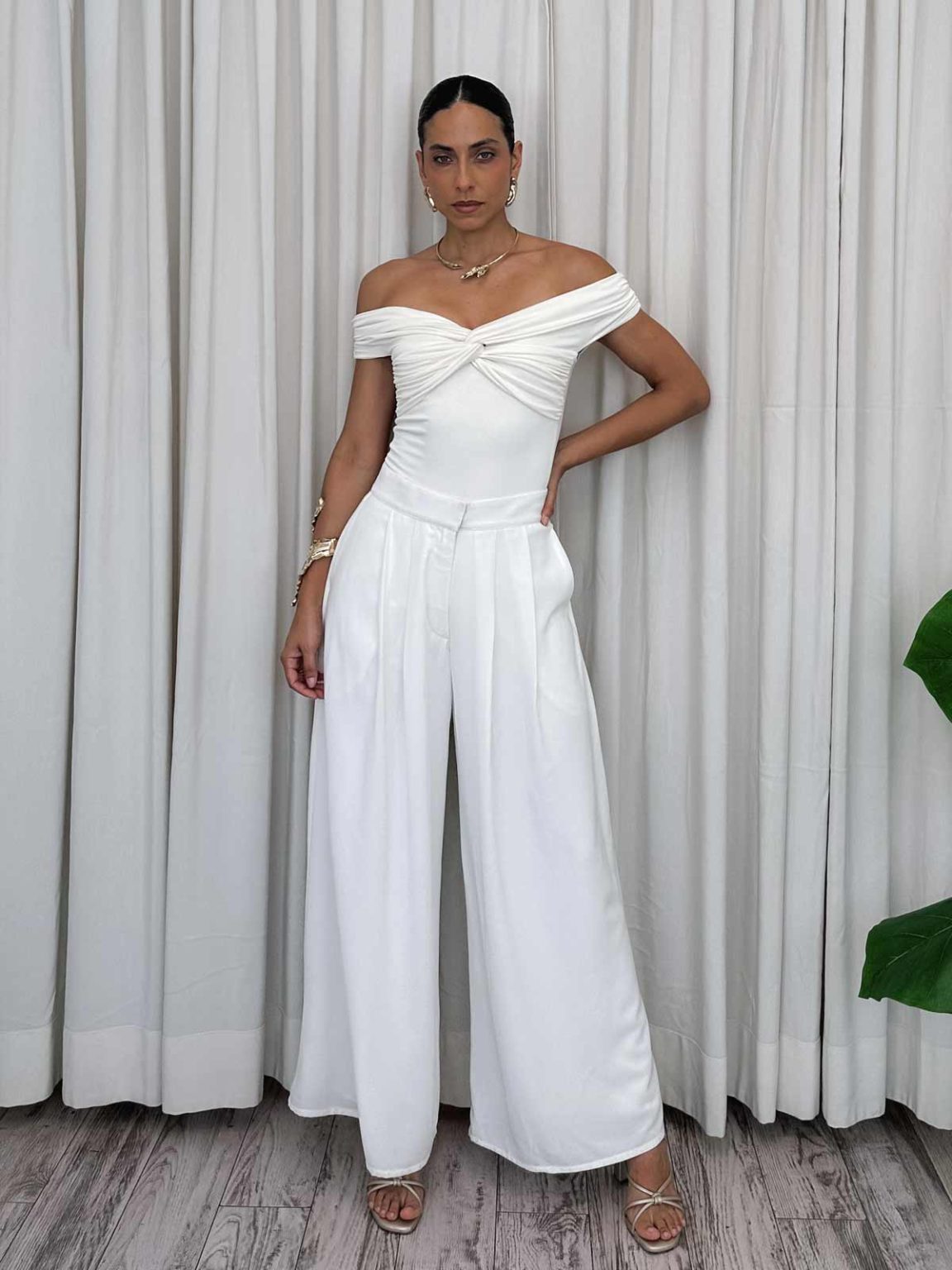 SARA PANT WHITE - Landa Shop