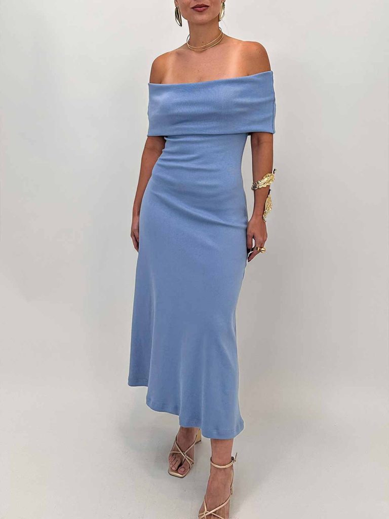 LIVIA DRESS LIGHT BLUE - Landa Shop