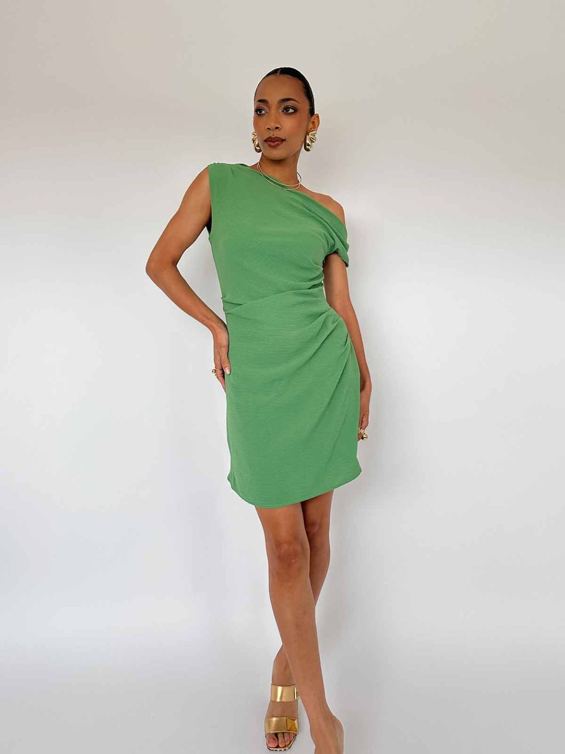 MELANIA MINI DRESS GREEN - Landa Shop